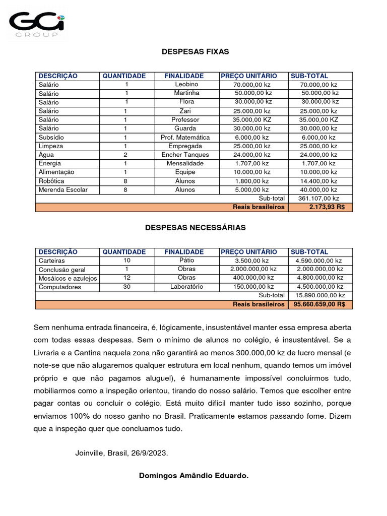 Planejamento Contas Fixas | PDF | Salário | Economias