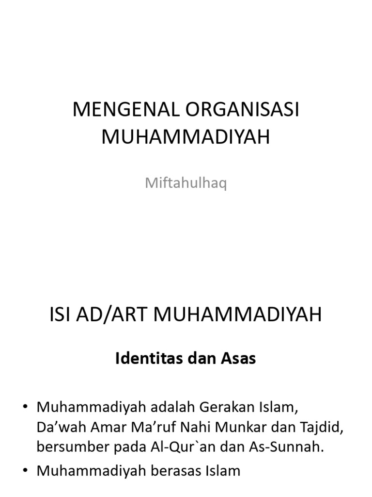 Struktur dan Tujuan Muhammadiyah | PDF | Pengembangan Diri