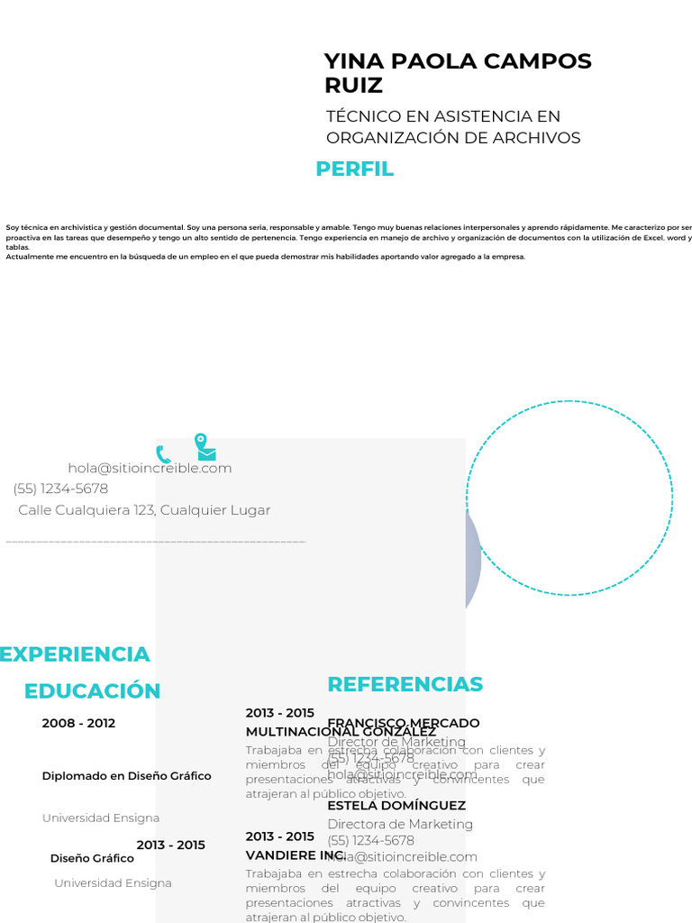 Curriculum Vitae Hoja de Vida CV Minimalista Azul y Gris | PDF | Business
