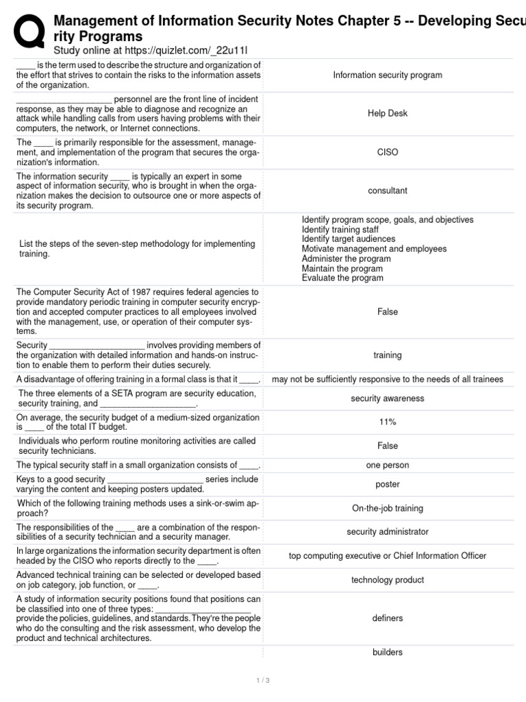 Information Security Notes Chapter 5 | PDF | Information Security ...