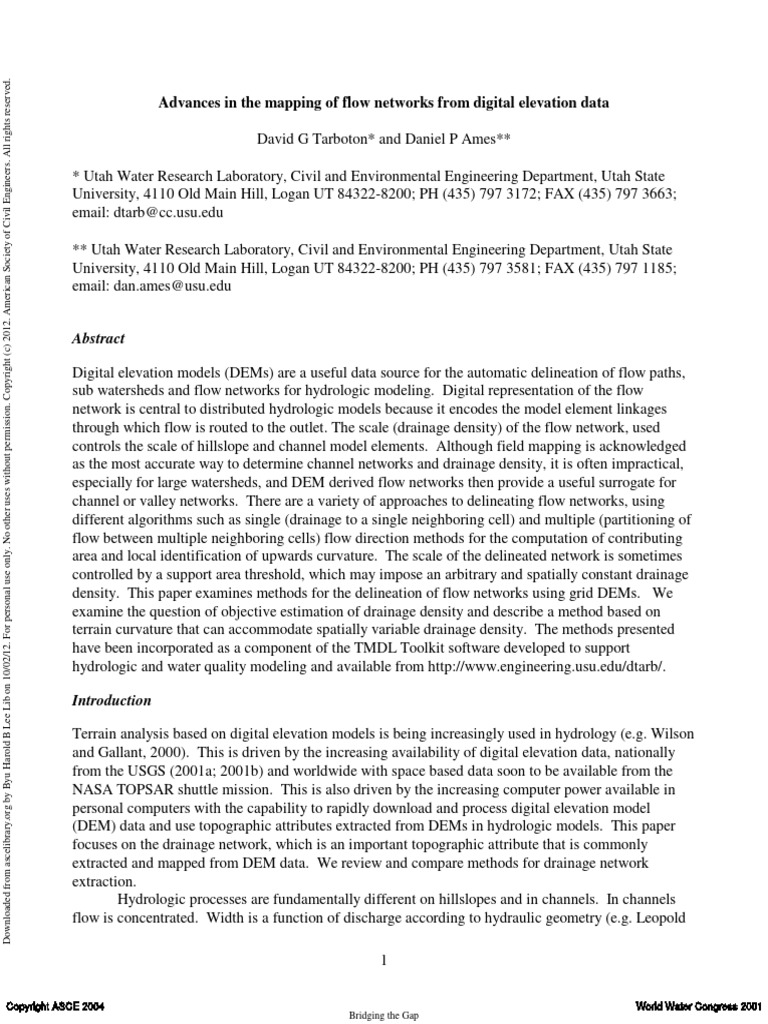 Advances in The Mapping of Flow Networks | PDF | Drainage Basin ...