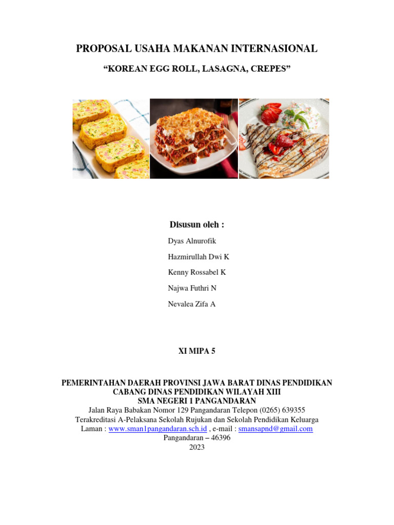 Proposal Usaha Makanan Internasional | PDF