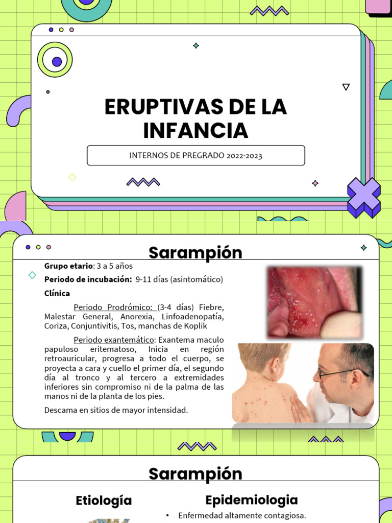 Enfermedades Eruptivas en Niños | PDF | Sarampión | Inmunología