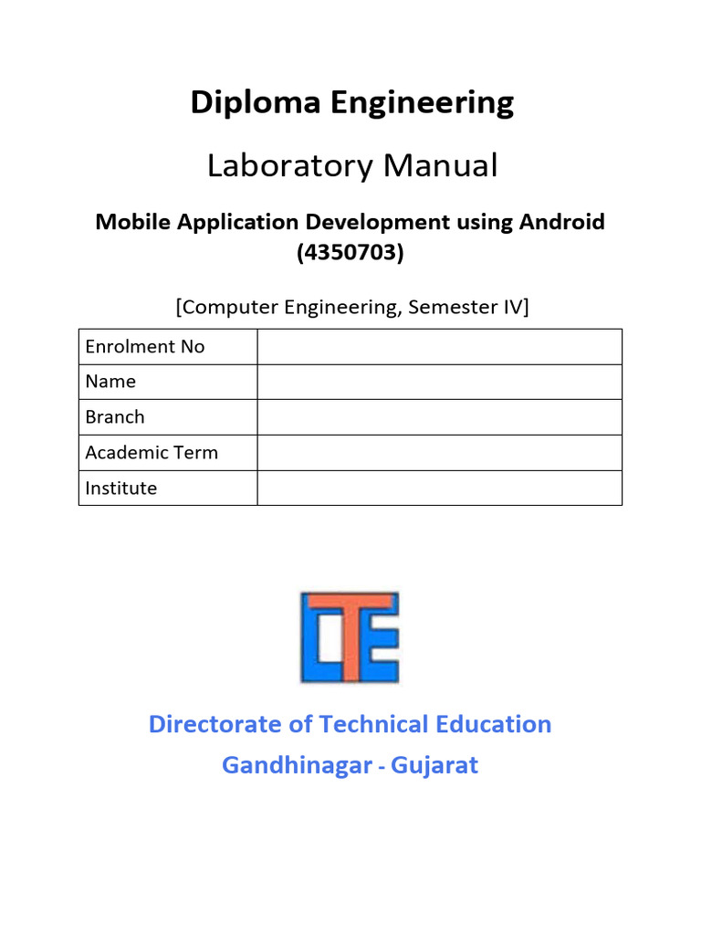 5 - 4350703 - Mad - Lab Manual | PDF | Android (Operating System) | Installation (Computer Programs)