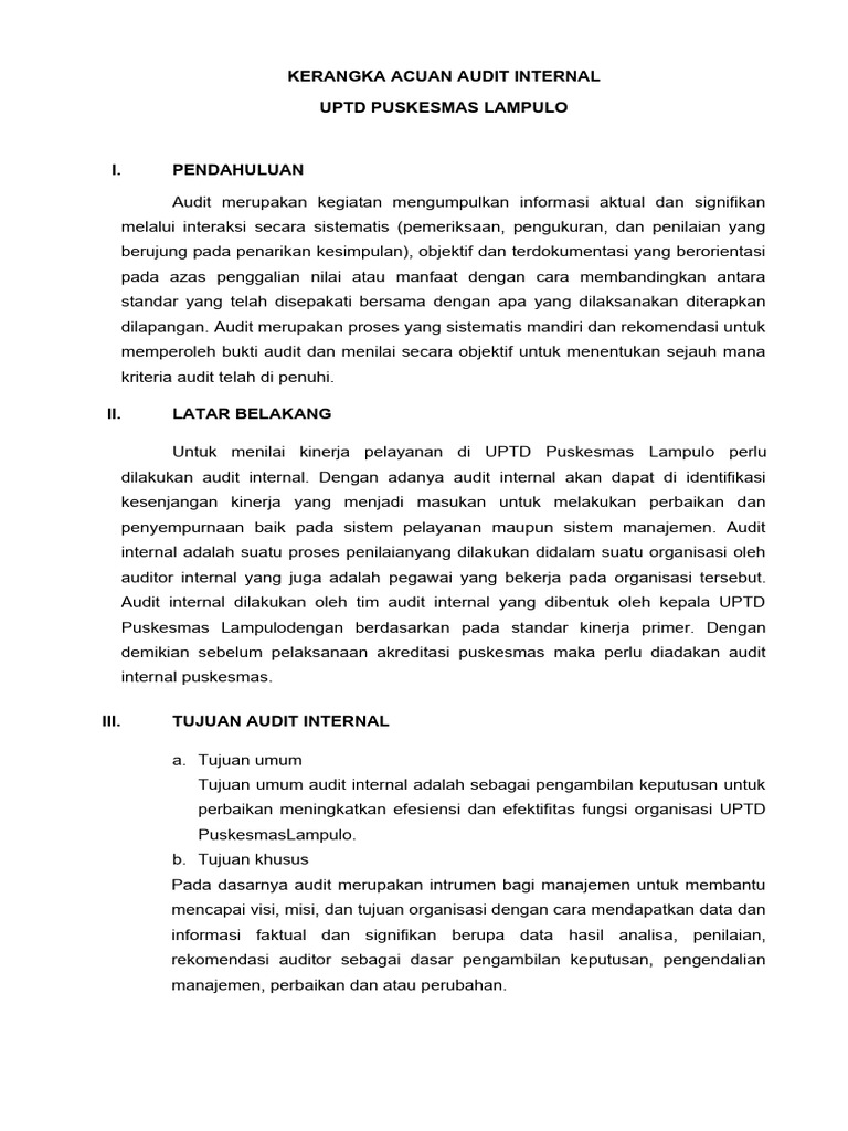 KAK Audit Internal | PDF