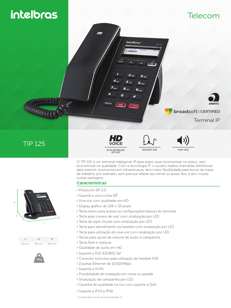 Datasheet Tip 125 | PDF | Endereço de IP | Protocolos da internet