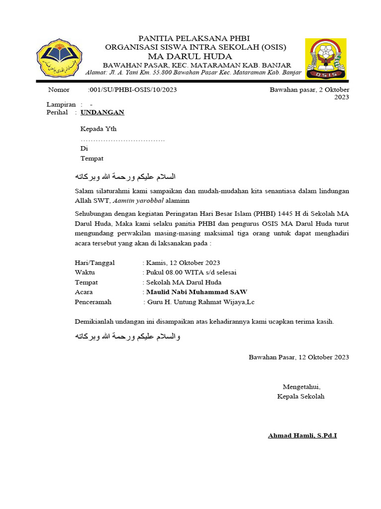 Undangan Maulid Nabi Muhammad | PDF