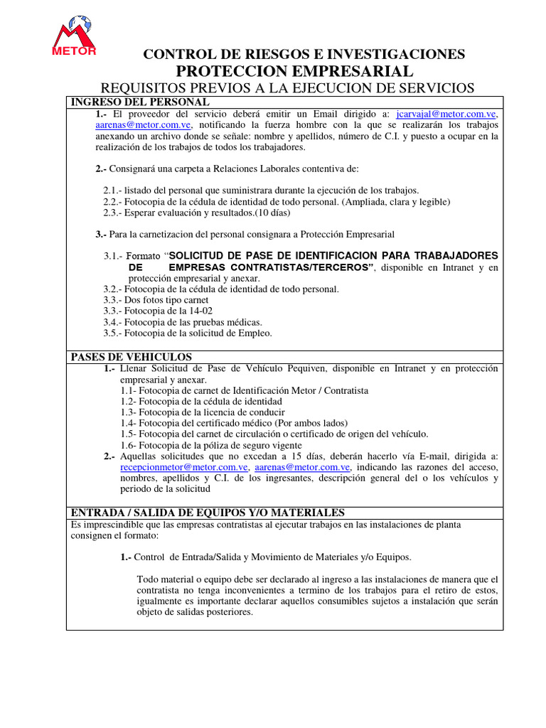 Requisitos Previos Cri-Metor | PDF