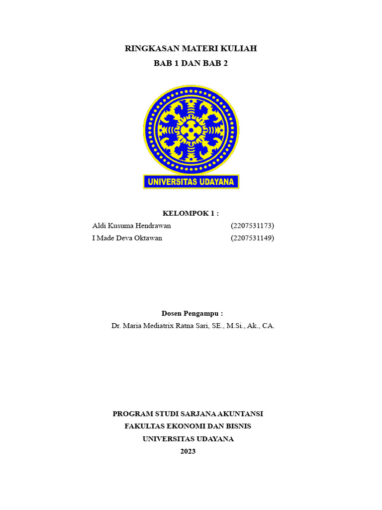 RMK Bab 1 Dan 2 Audit Kelompok 1 | PDF | Bisnis