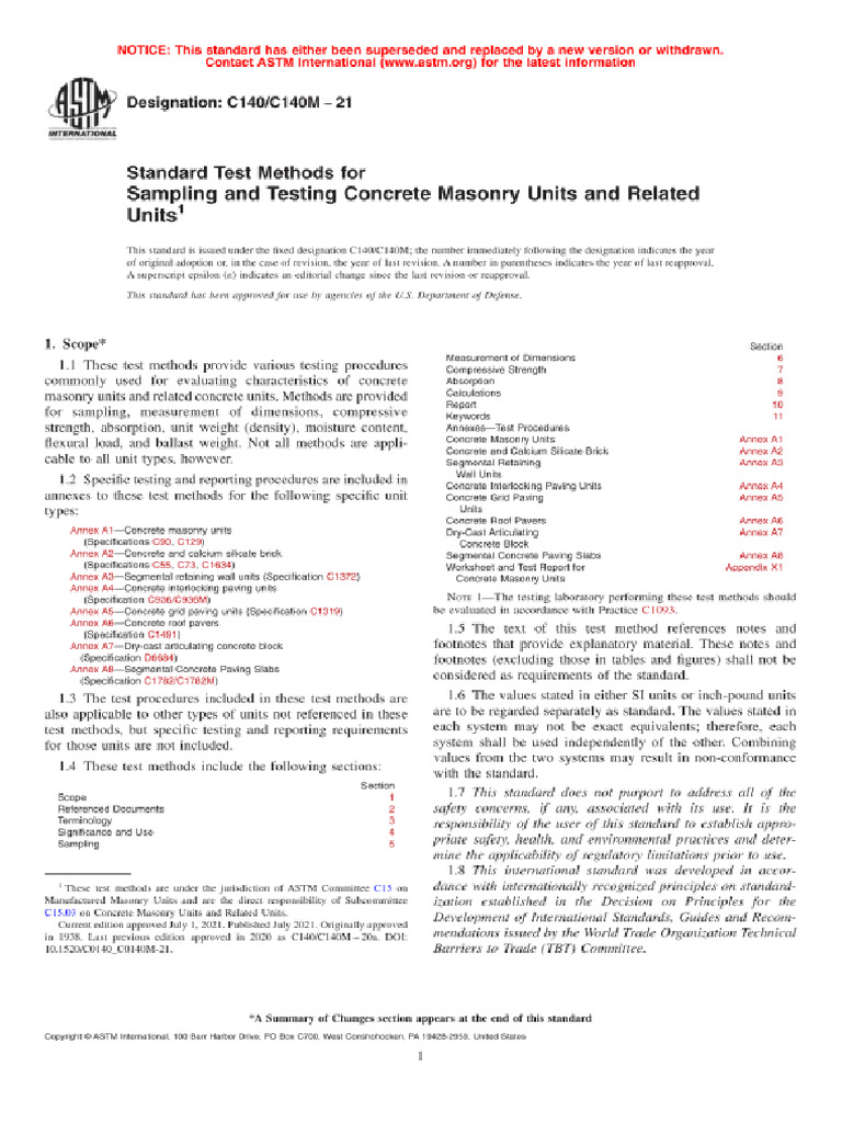 astm c140 | PDF