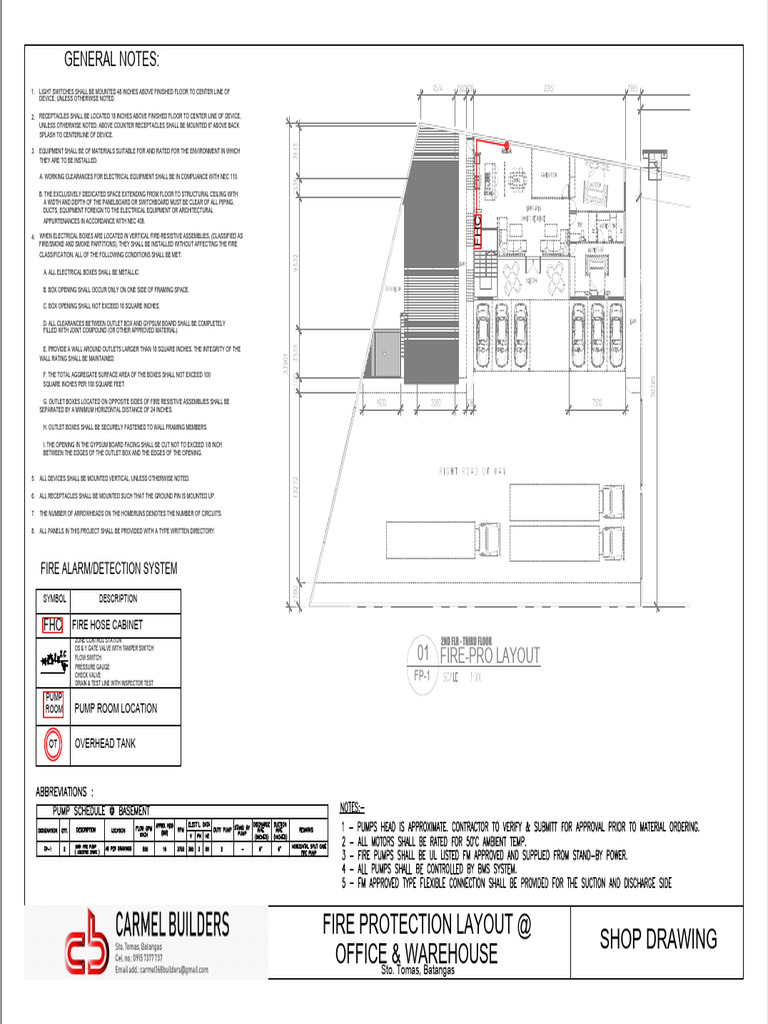 General Notes:: Office & Warehouse Fire Protection Layout @ | PDF ...