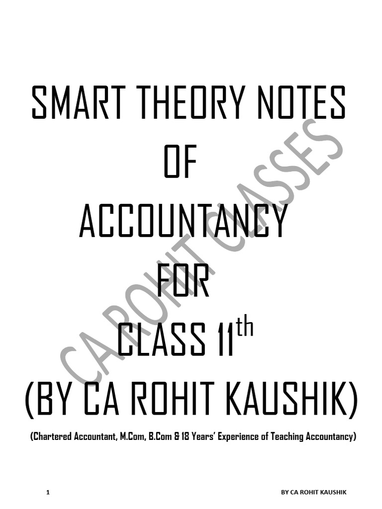 Account Class 11 Theory Pdf Debits And Credits Value Added Tax 