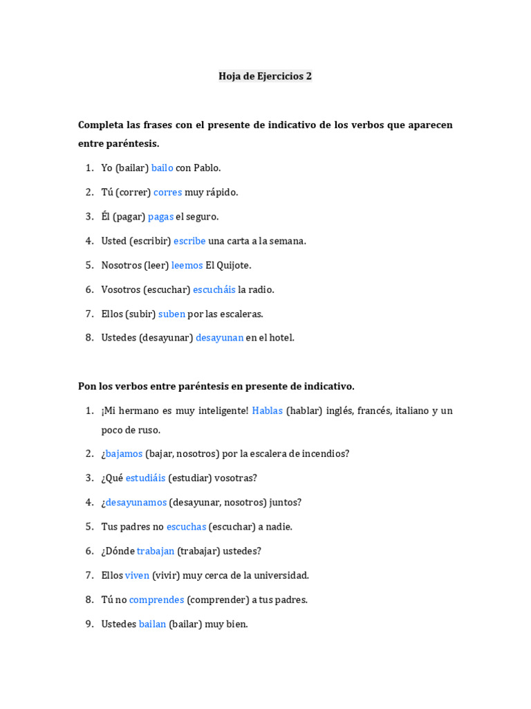 Hoja de Ejercicios 2 | PDF