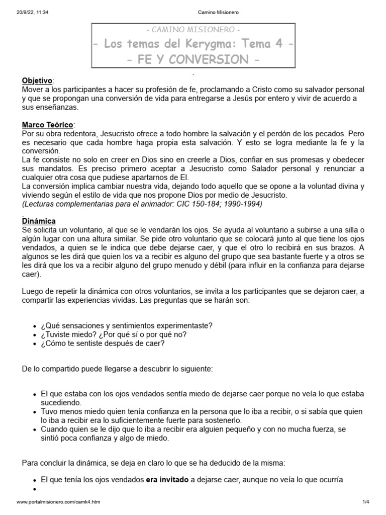 Tema Kerigma 4 Fe y Conversion | Descargar gratis PDF | Fe | Salvación