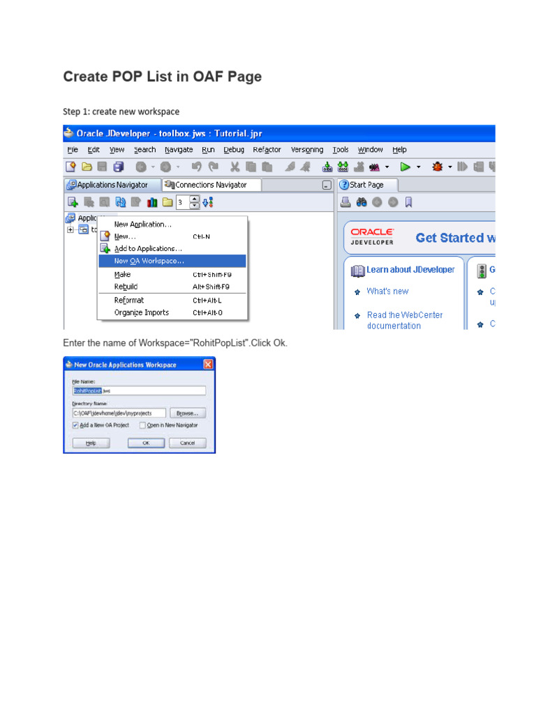 Create POP List in OAF Page | PDF | Application Software | Computing Platforms