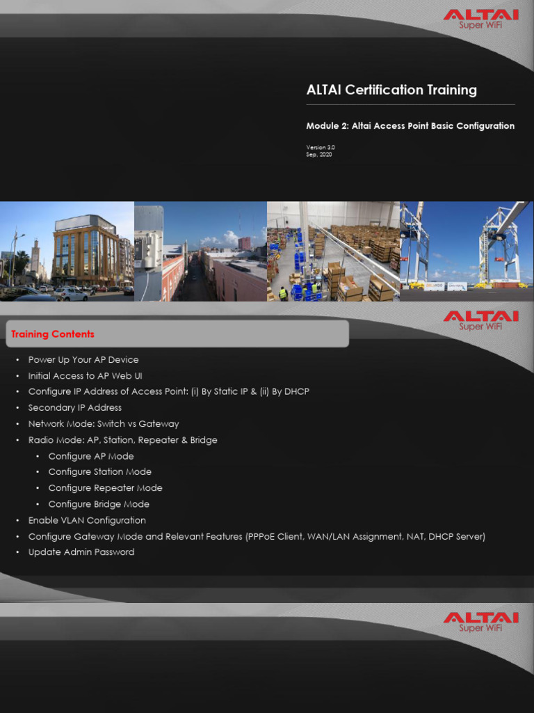 ACT Mod 2 Altai AP Basic Config v3.1 20200911 | PDF | Ip Address ...