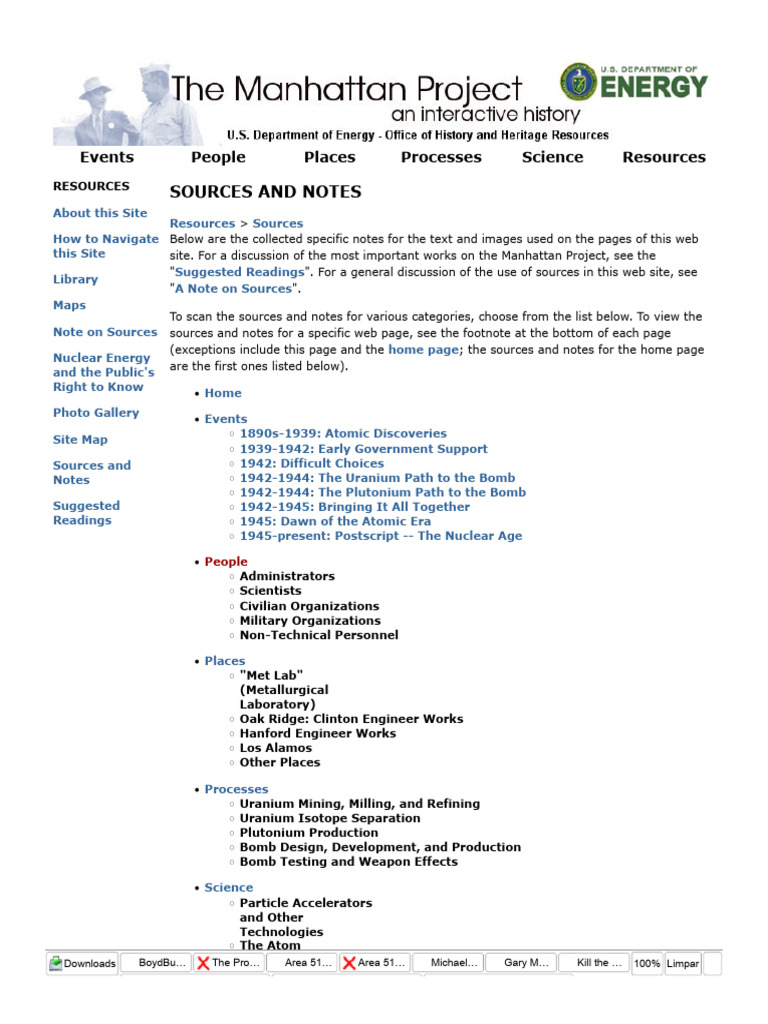 Manhattan Project Sources and Notes | PDF | Manhattan Project | Nuclear ...
