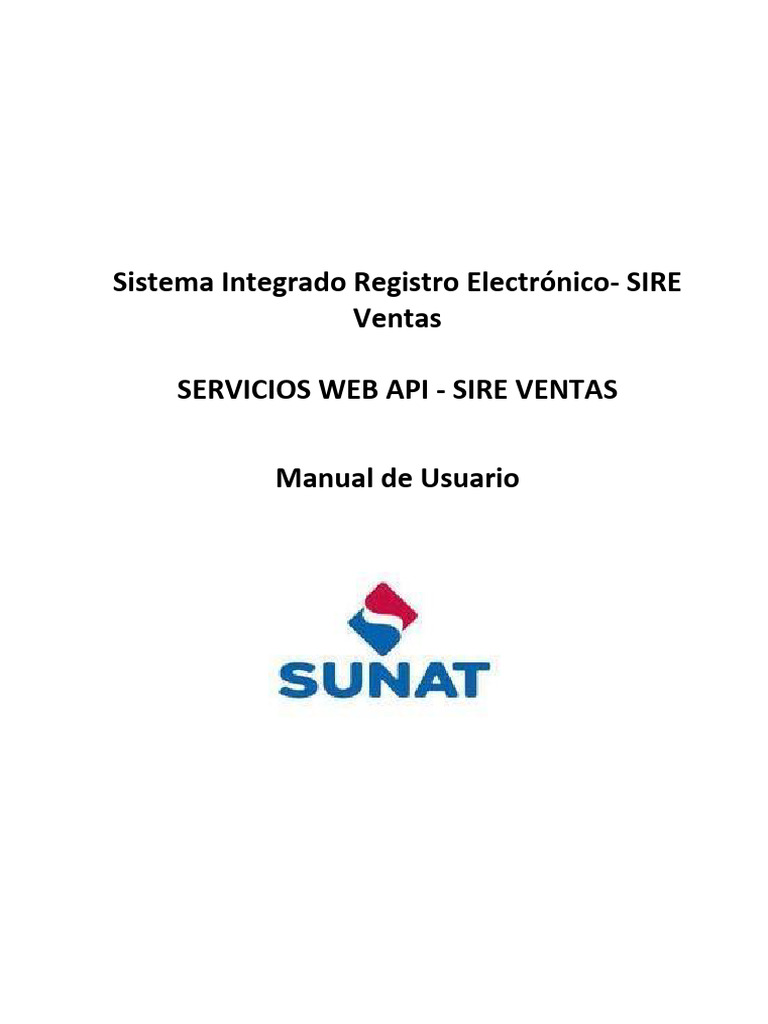 Manual de Servicios Web Api - SIRE - Ventas v18 | PDF | Red mundial | Internet y web