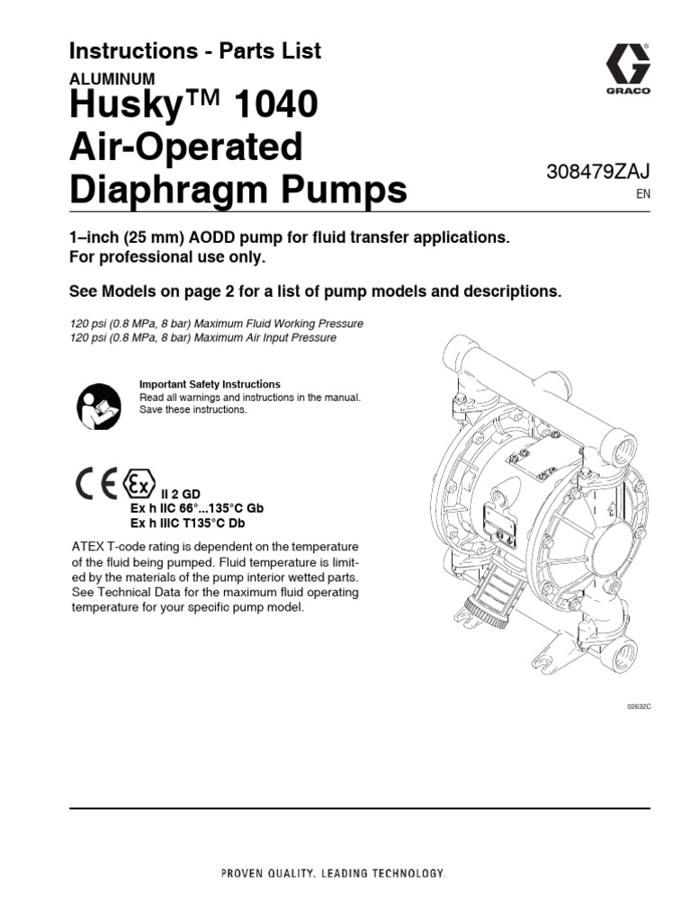 Husky 1040 Parts-List 308479en-Zaj | PDF | Pump | Valve