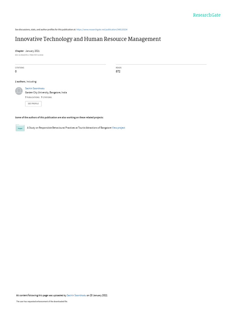 Innovative Technology and Human Resource Management | PDF | Human Resource Management | Analytics