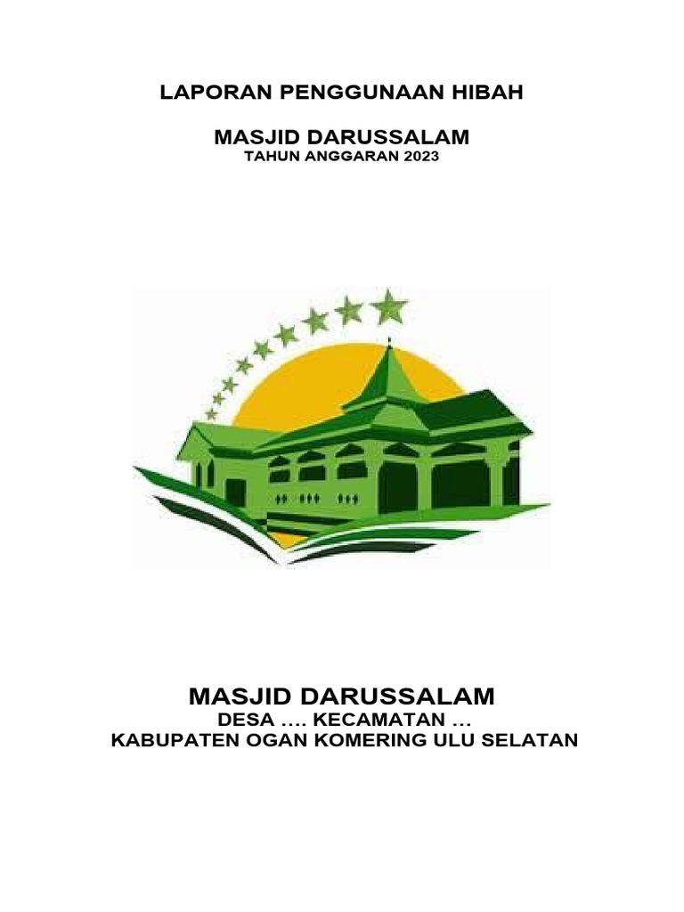 Contoh SPJ Masjid Paparan Kabag 2023 | PDF
