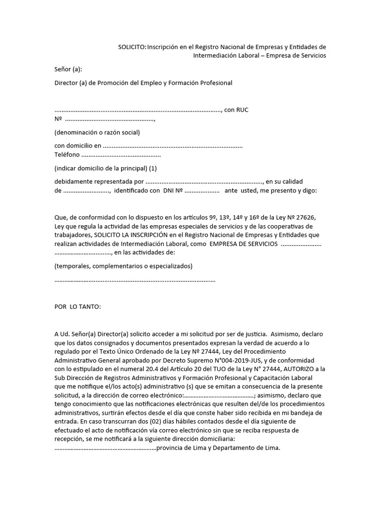 SOLICITUD DE Persona Juridica A RENEFIL | PDF | Gobierno