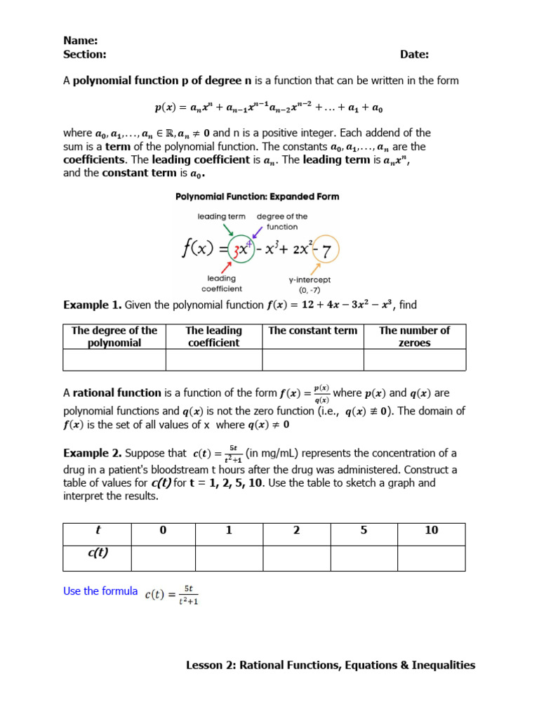 Worksheet 2 | PDF | Function (Mathematics) | Equations