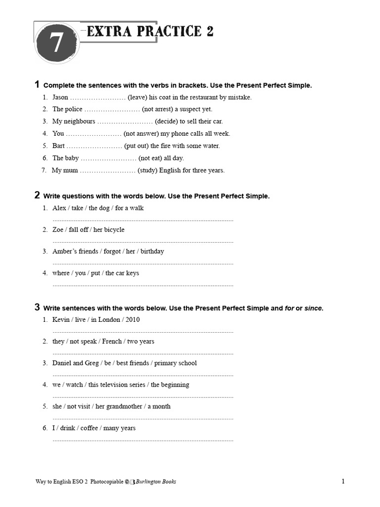 2eso Extra Practice U7 | PDF | Syntax | Linguistic Morphology