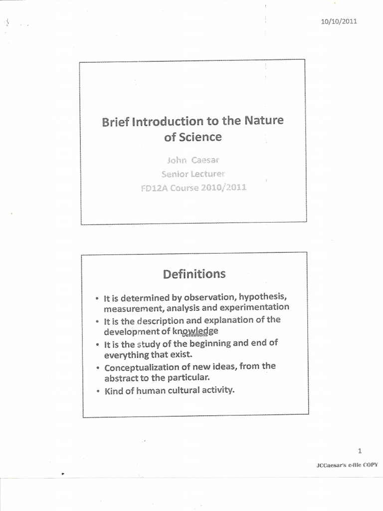 Introduction To The Nature of Science | PDF