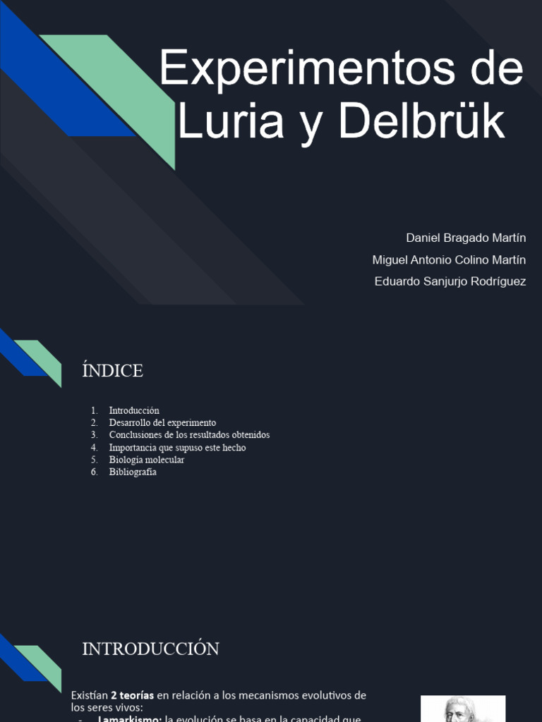 Experimentos de Luria y Delbrük-Daniel, Miguel y Eduardo | PDF | Mutación | Evolución