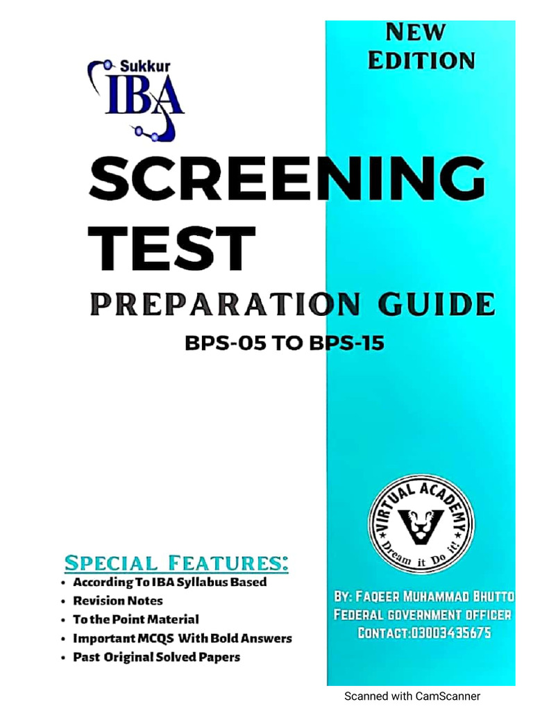 Computer IBA Screening Test 5 To 15 | PDF