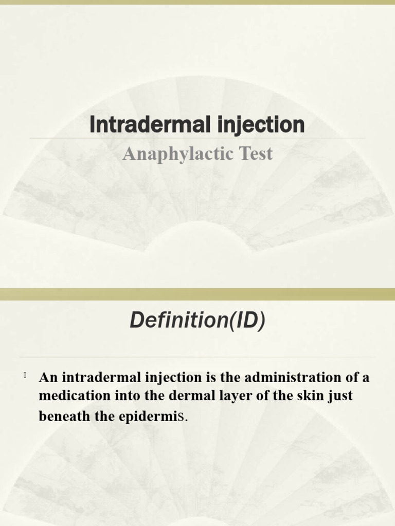 Intradermal Injection | PDF | Science & Mathematics