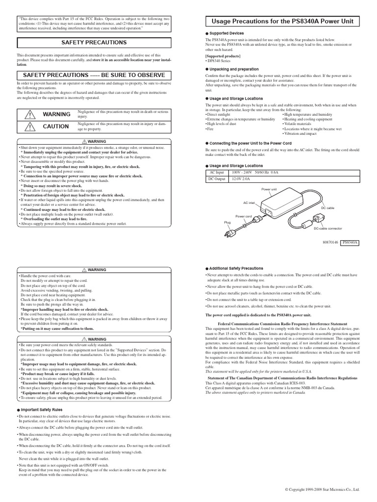 ps8340 Im en | PDF | Ac Power Plugs And Sockets | Mains Electricity