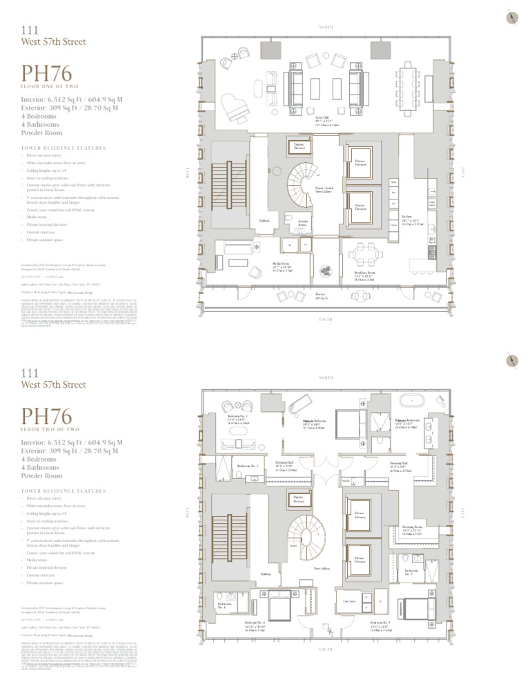 PH76 Penthouse Details at 111W57 | PDF | Elevator | Bathroom