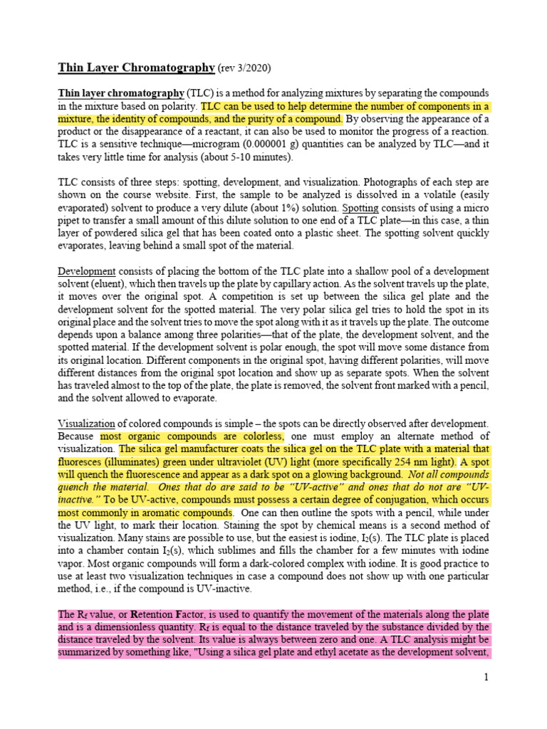 TLC Uv | PDF | Thin Layer Chromatography | Physical Chemistry