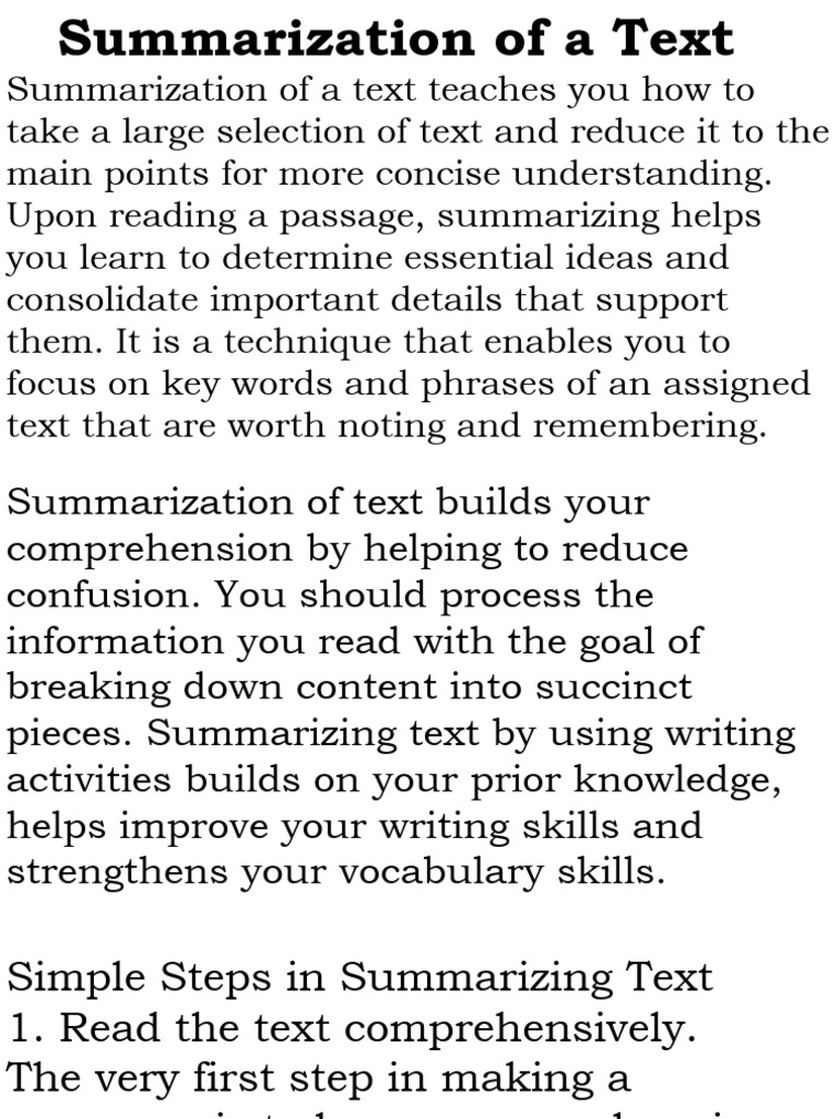 EAPP Sumarizing Text | PDF