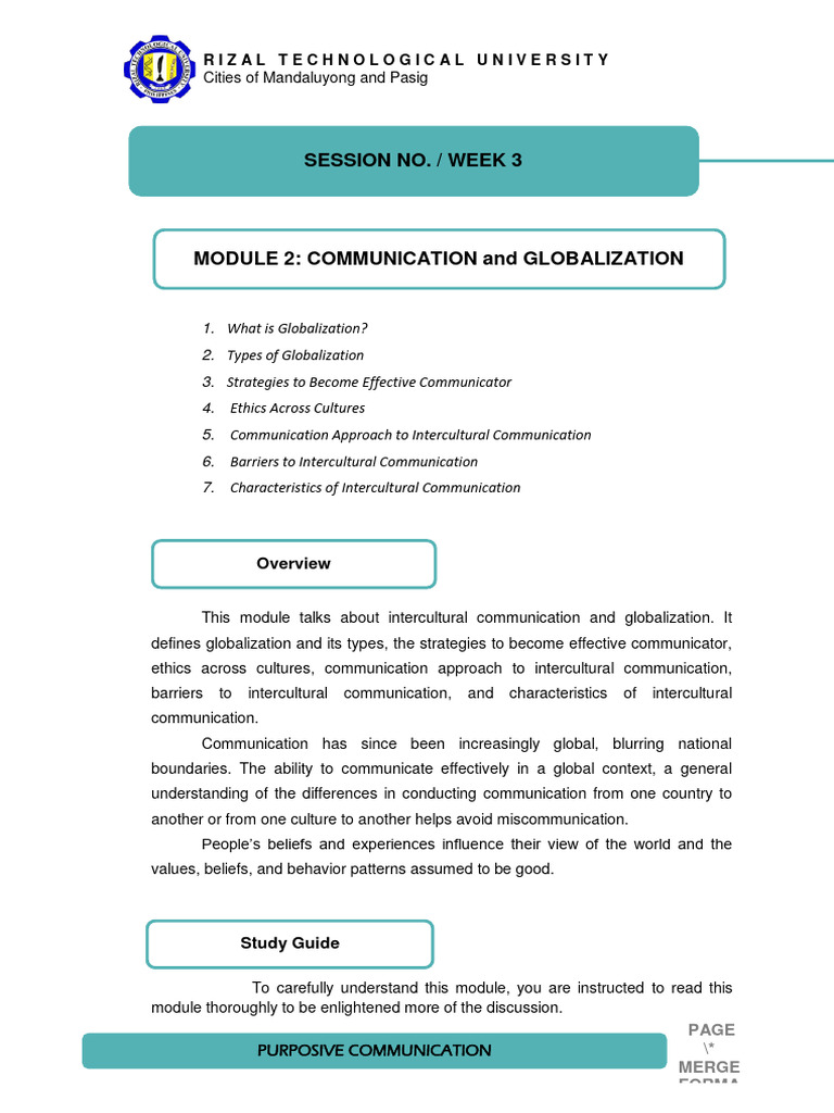 Module 2 - Purposive Communication | PDF | Communication | Cross ...