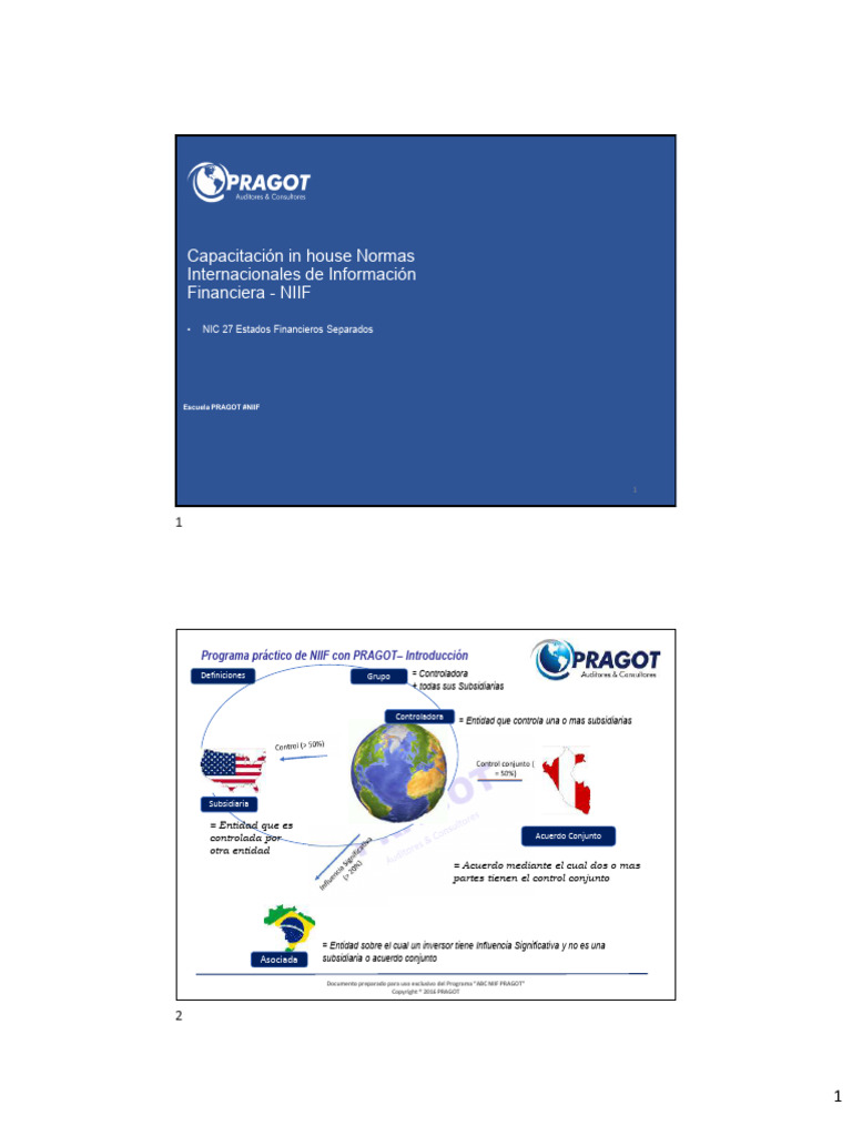 NIC 27 Estados Financieros Separados PGT | PDF | normas internacionales ...