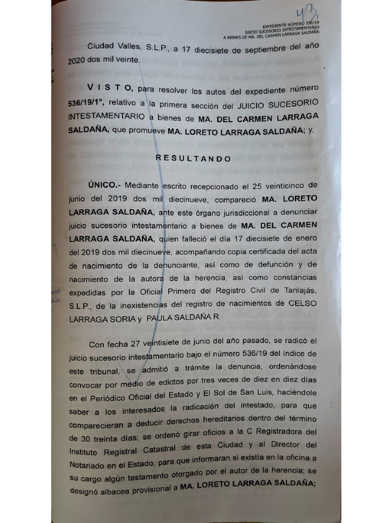 Nombramiento de Albacea | PDF