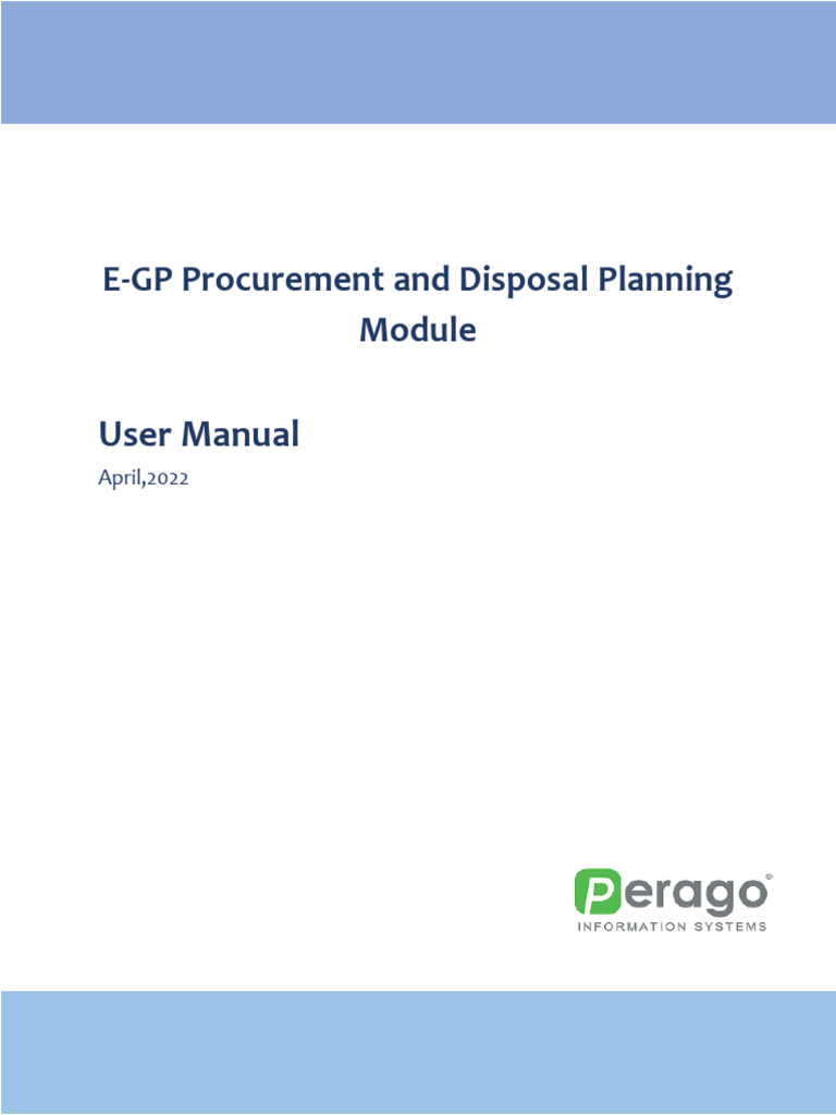 Procurement & Disposal-Planning-User Manual.v1 | PDF | Procurement | Login