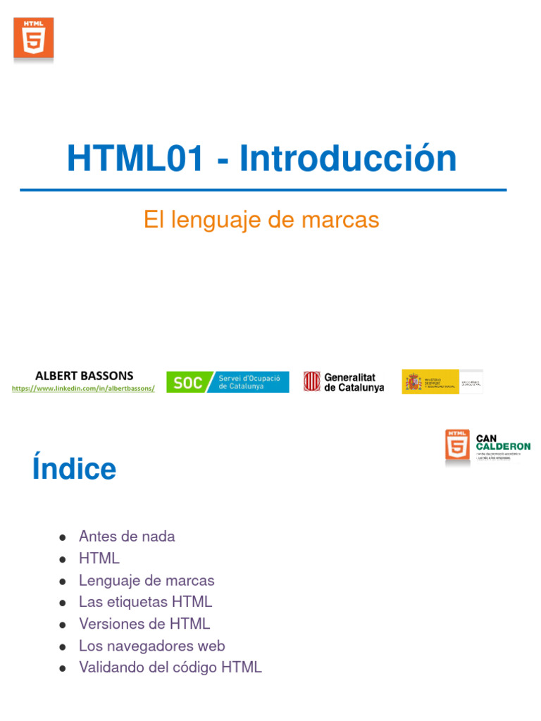 HTML01 - Introduccion HTML | PDF | HTML | Página web