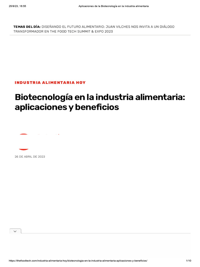 Biotecnología Alimentaria: Beneficios y Aplicaciones | PDF | Alimentos | Biotecnología