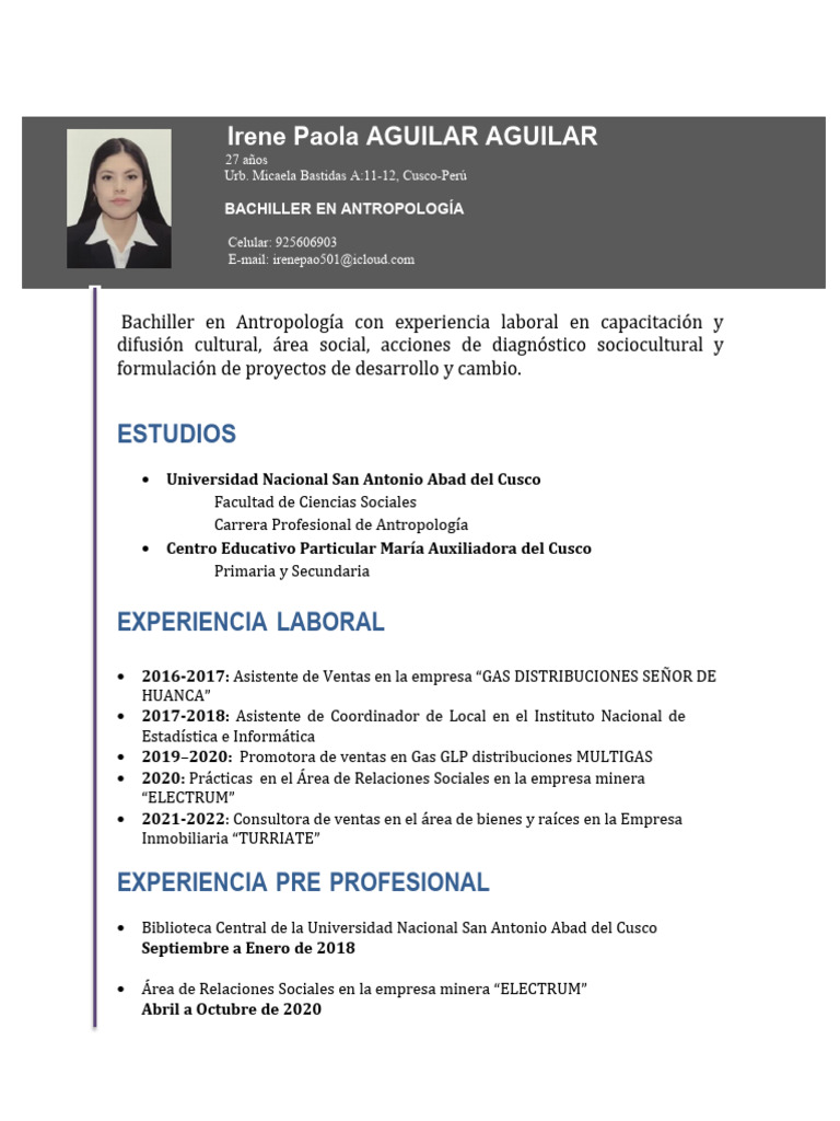 CV PAOLA 2023 ACTUALIZADO (1) | PDF | Perú