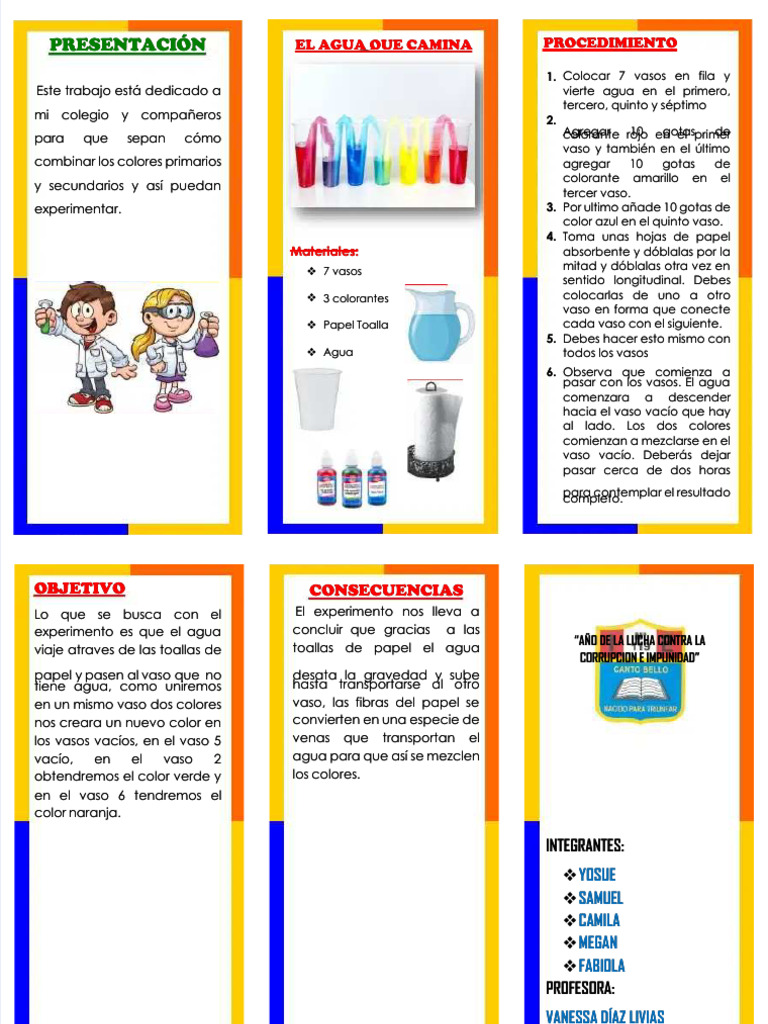 Triptico Experimento Compress | Descargar gratis PDF | Color | Papel