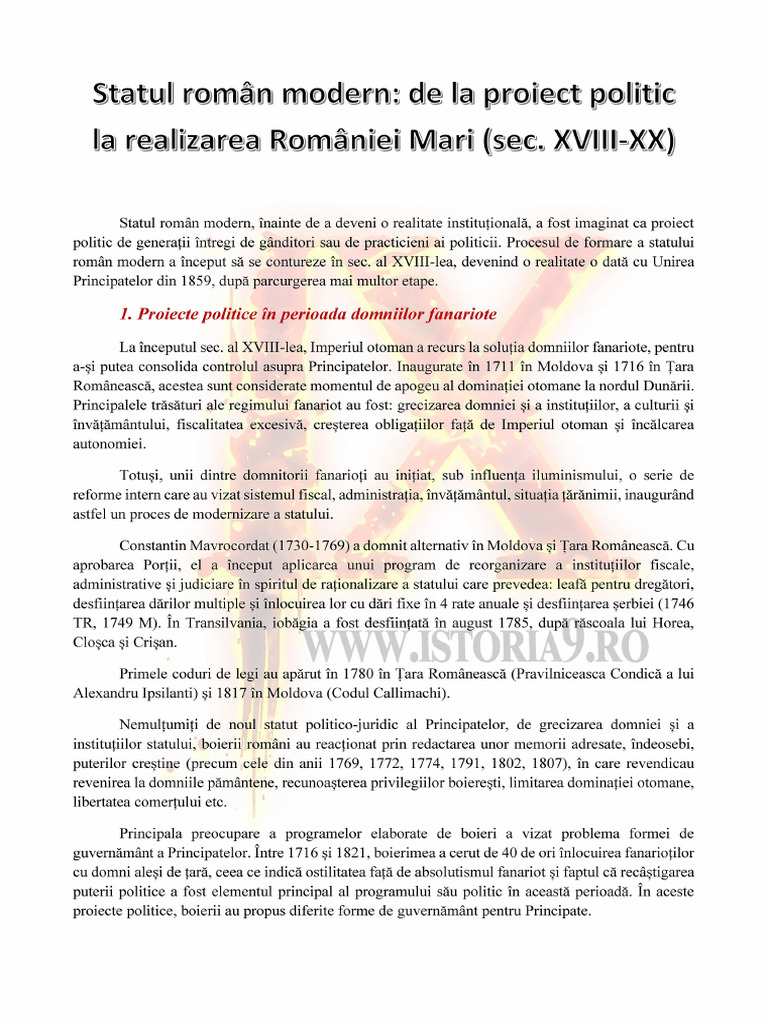 Statul Român Modern | PDF