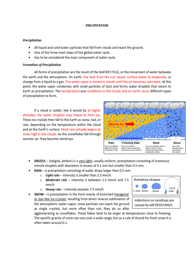 Hydrology Lesson 3 Reviewer | PDF | Precipitation | Rain