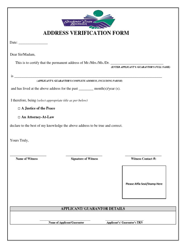 Address Verification Form 4 | PDF | Career & Growth | Law