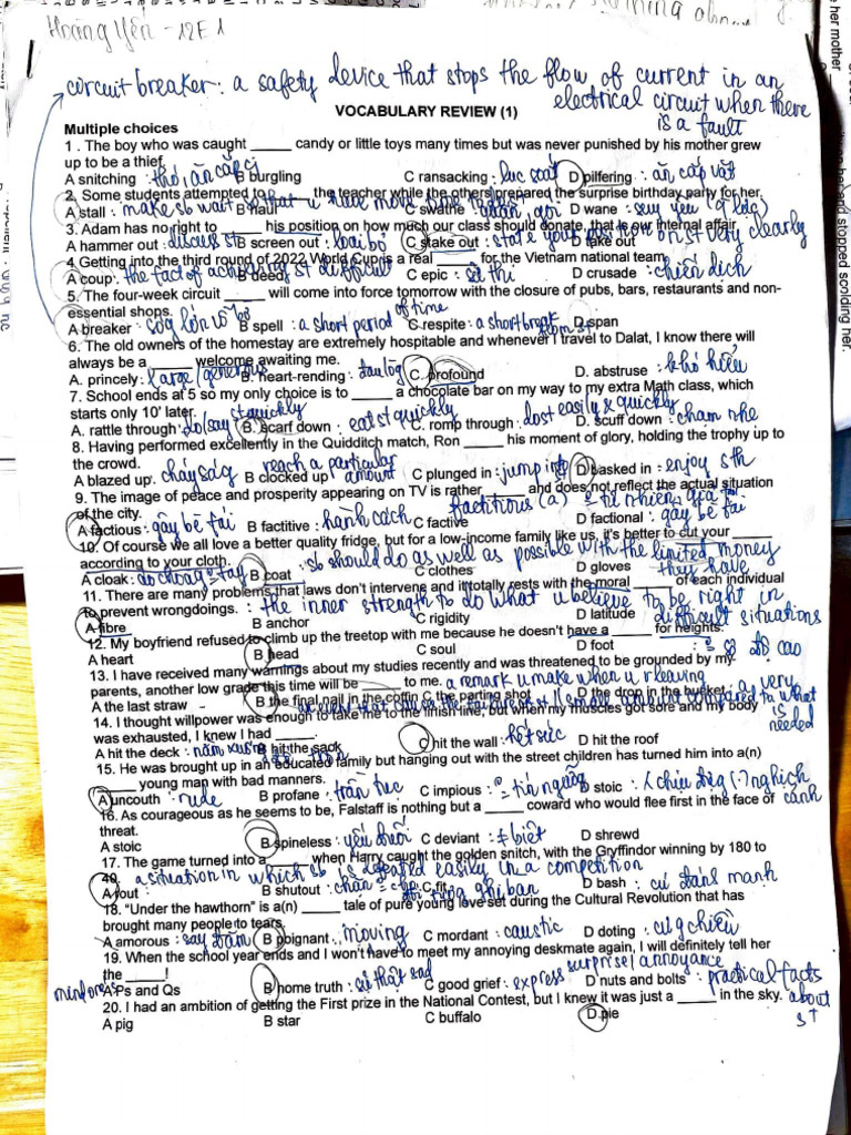 Vocab 1 Co Hang | PDF