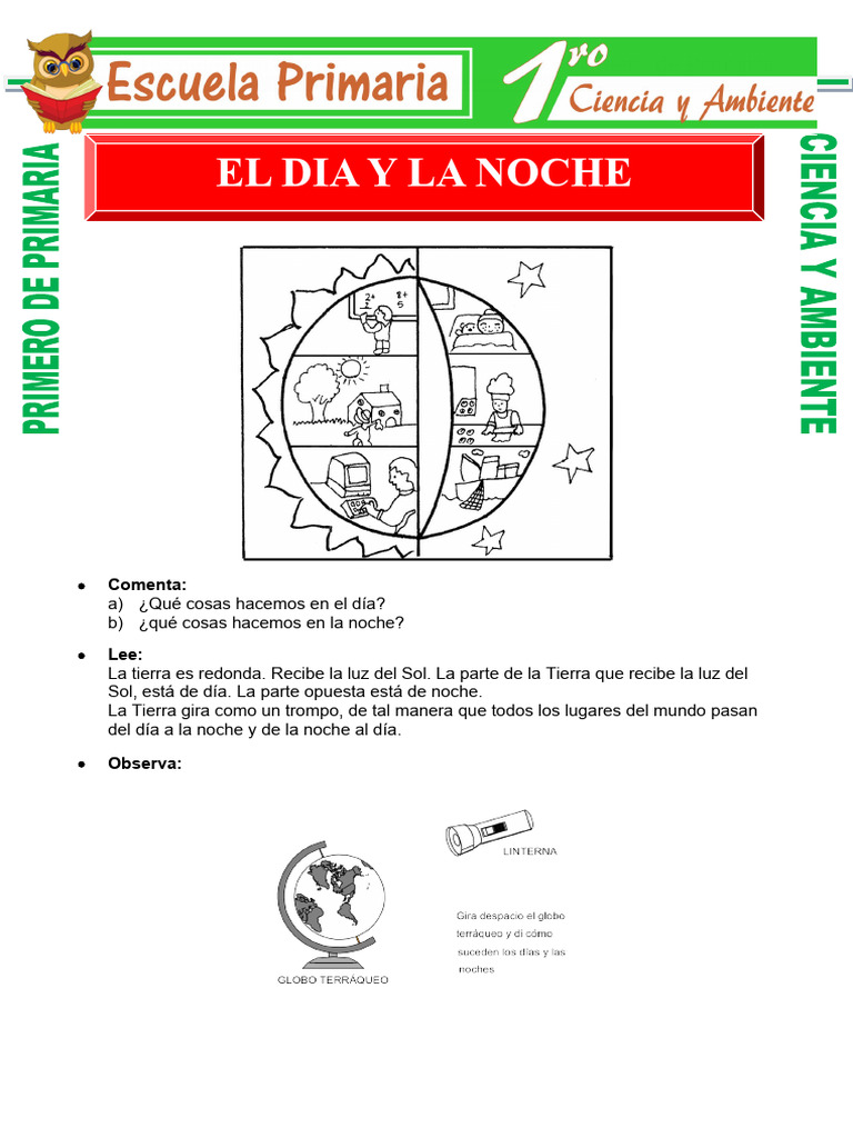 El Dia y La Noche para Primero de Primaria | PDF