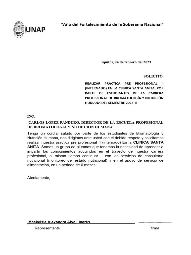 Solicitud para Internado 2023 | PDF